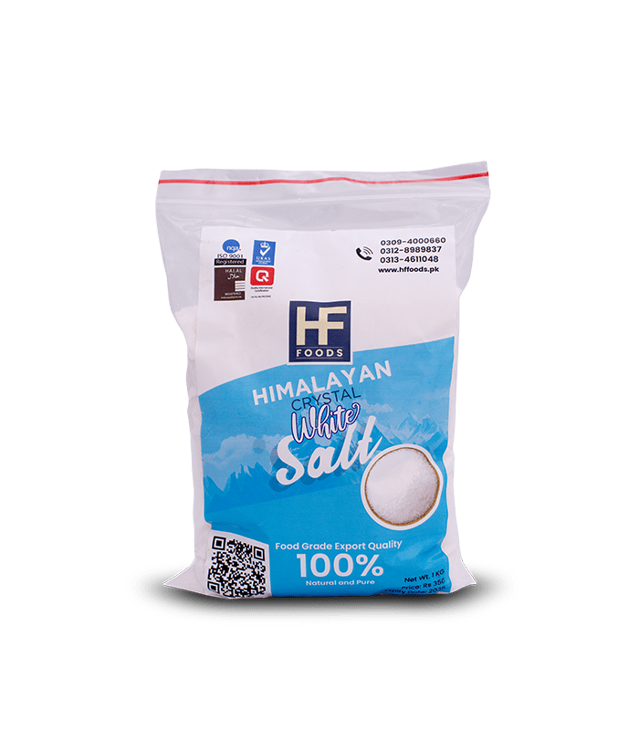 Himalayan Crystal White Salt - 1 KG Ziplock Bag - HF Foods